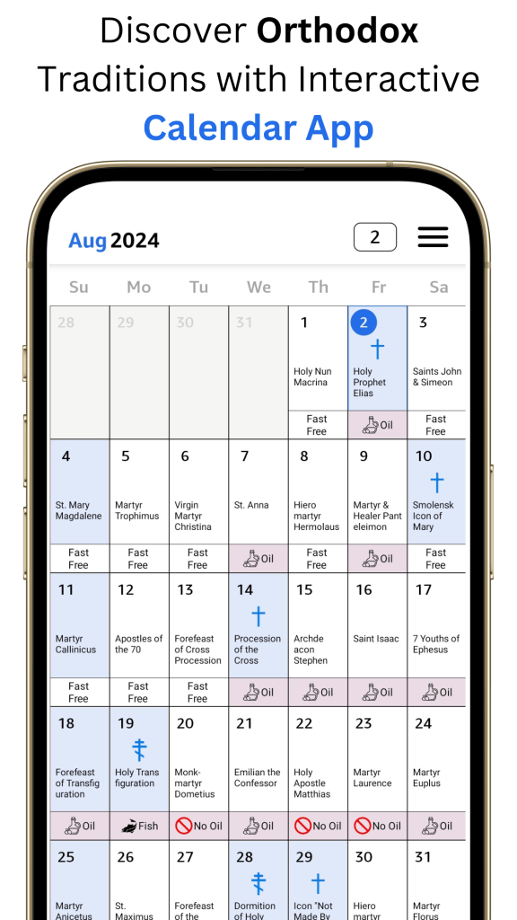 Orthodox Calendar - Track Holidays, Saints & Fasting - The ultimate ...